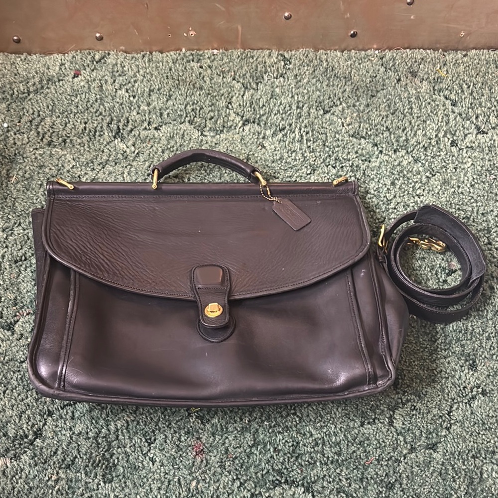 Vintage Coach Leather Laptop Briefcase Bag - Gem